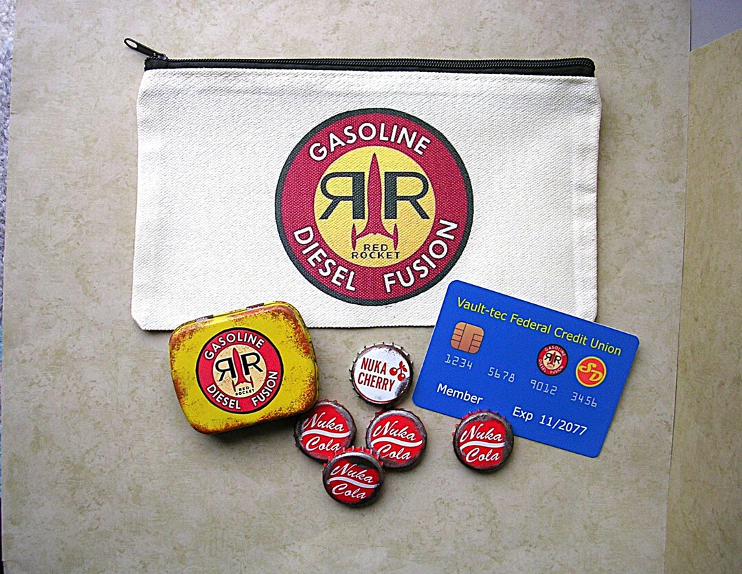 Red Rocket Zipper Pouch Mini Stash Tin Credit Card Caps - Etsy