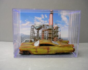 Fallout Red Rocket Truck Miniature Cube Diorama Wasteland Vehicle Hot ...