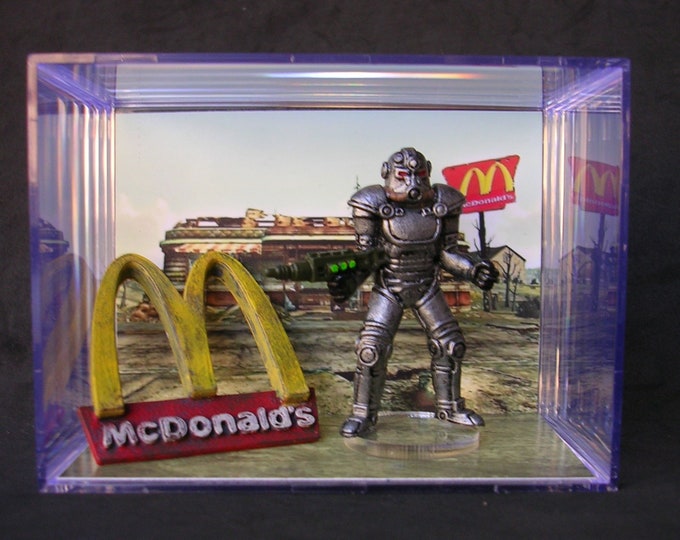 Fallout Miniature Power Armor Mcdonald's Fast Food Diorama - Etsy