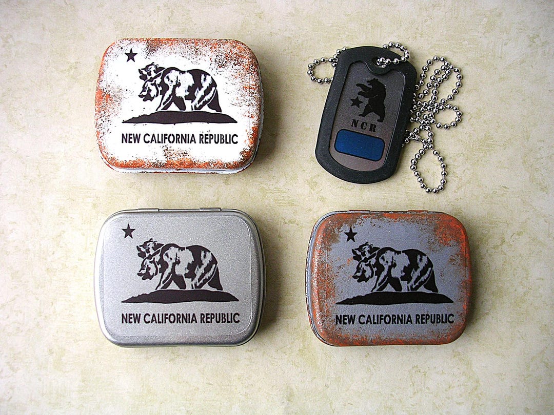 Fallout New Vegas NCR Ranger Dog Tag Dogtag Holotag Mini Tin Stash Box ...