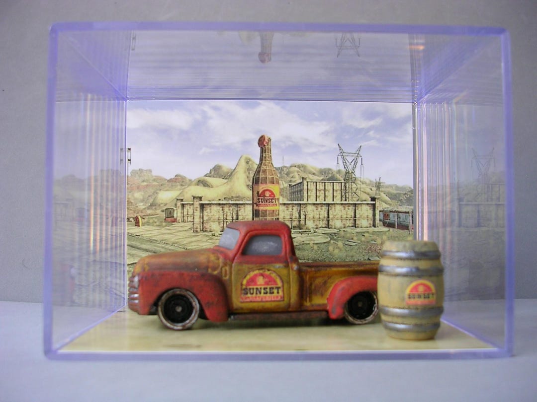 Fallout New Vegas Sunset Sarsaparilla Truck Miniature Cube Diorama Hot ...