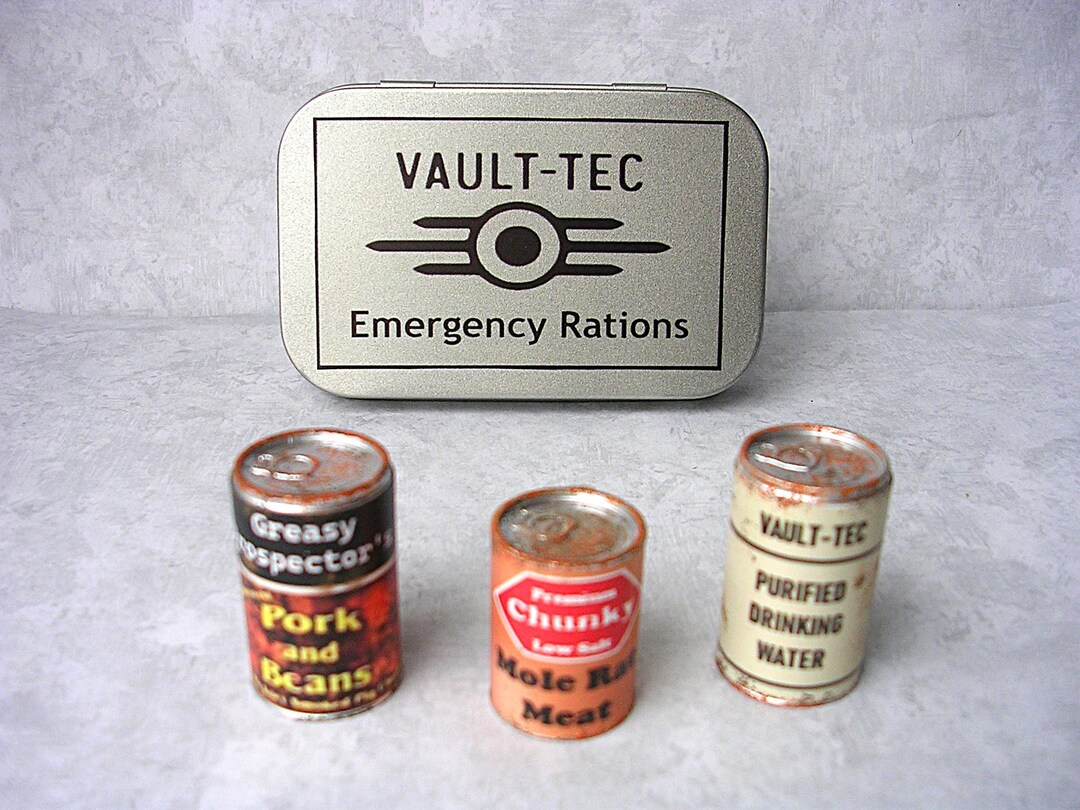 Fallout Miniature Food Emergency Rations Tin Stash Box Prop, Gift ...