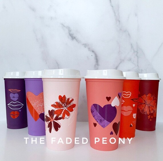 Starbucks Cup Starbucks Valentine Cup Starbucks Kisses Cup Starbucks Tumbler Starbucks Lips Cup Starbucks Hearts Cup Valentine Etsy