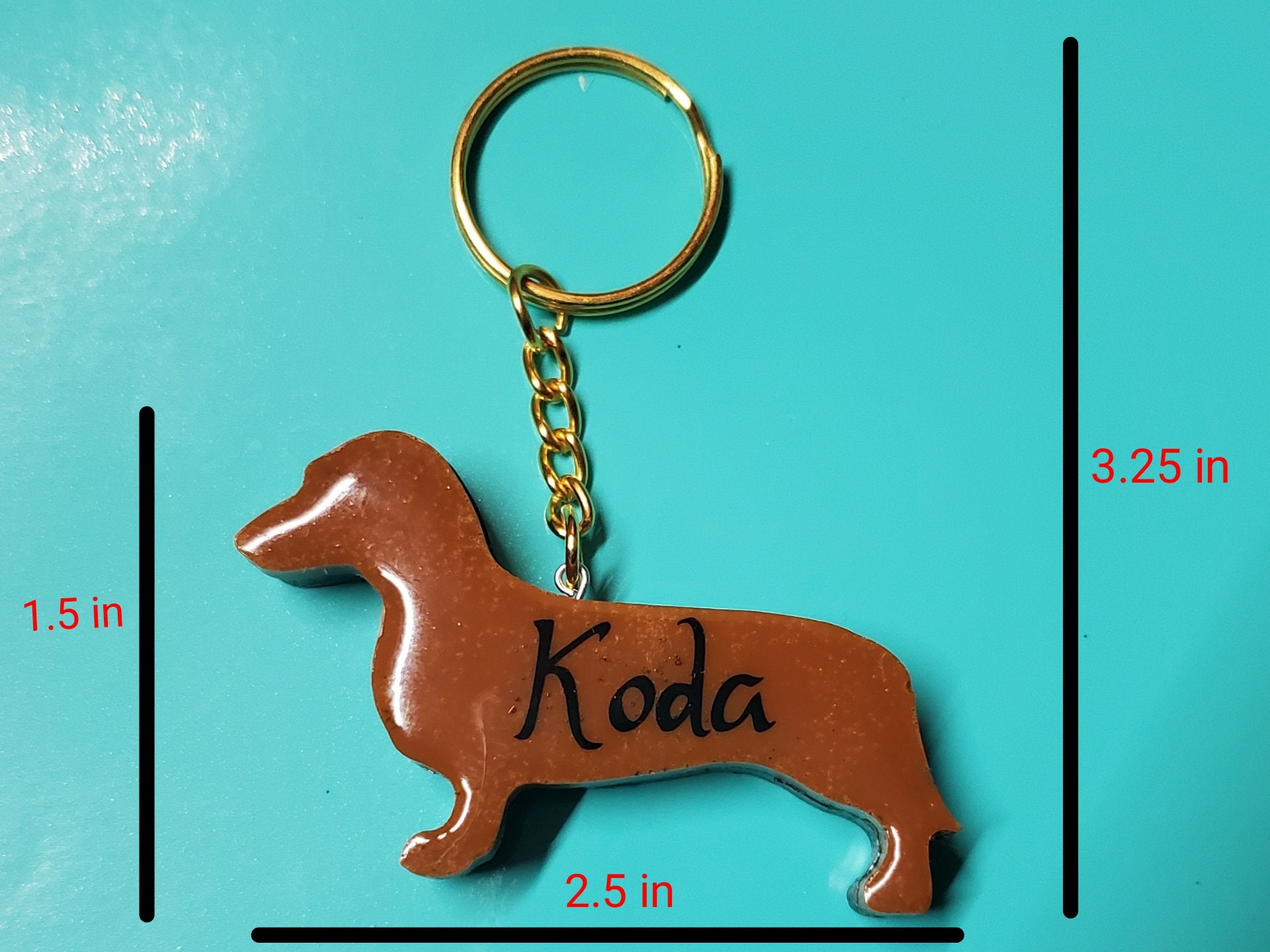 Personalized Wiener Dog Keychain Dachshund Keychain Dual Color Doxie ...
