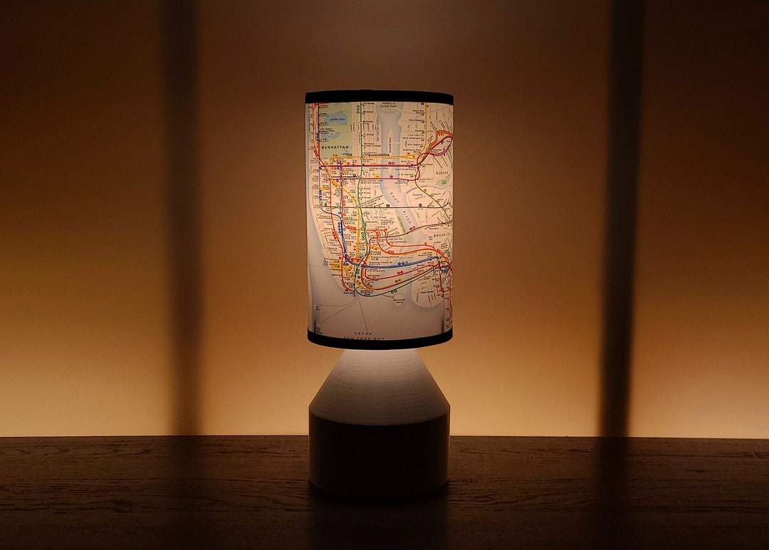 NYC Subway Map Lamp Perfect for Your Favorite Desk Lamp or Anywhere You ...