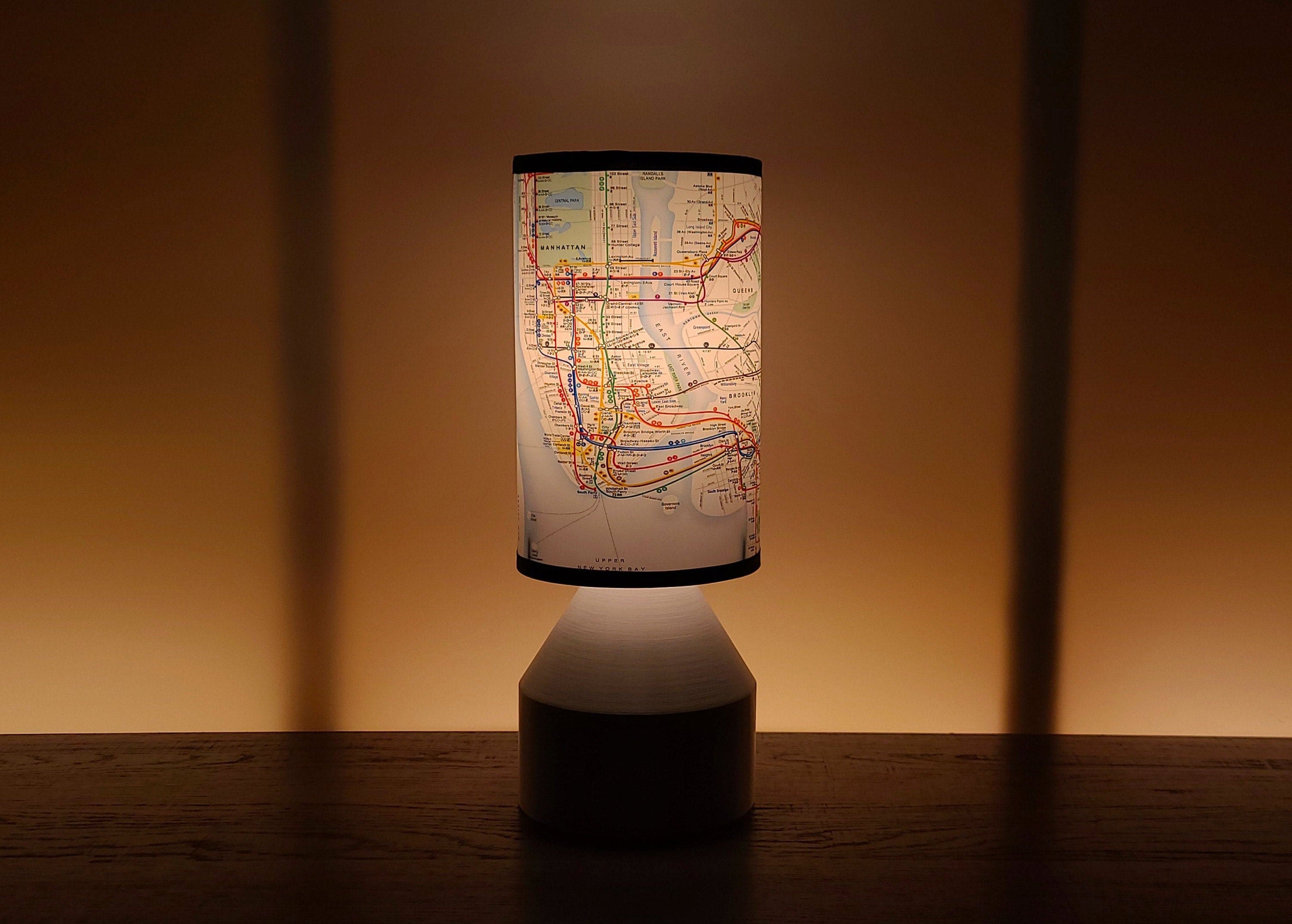 NYC Subway Map Lamp Perfect for Your Favorite Desk Lamp or - Etsy