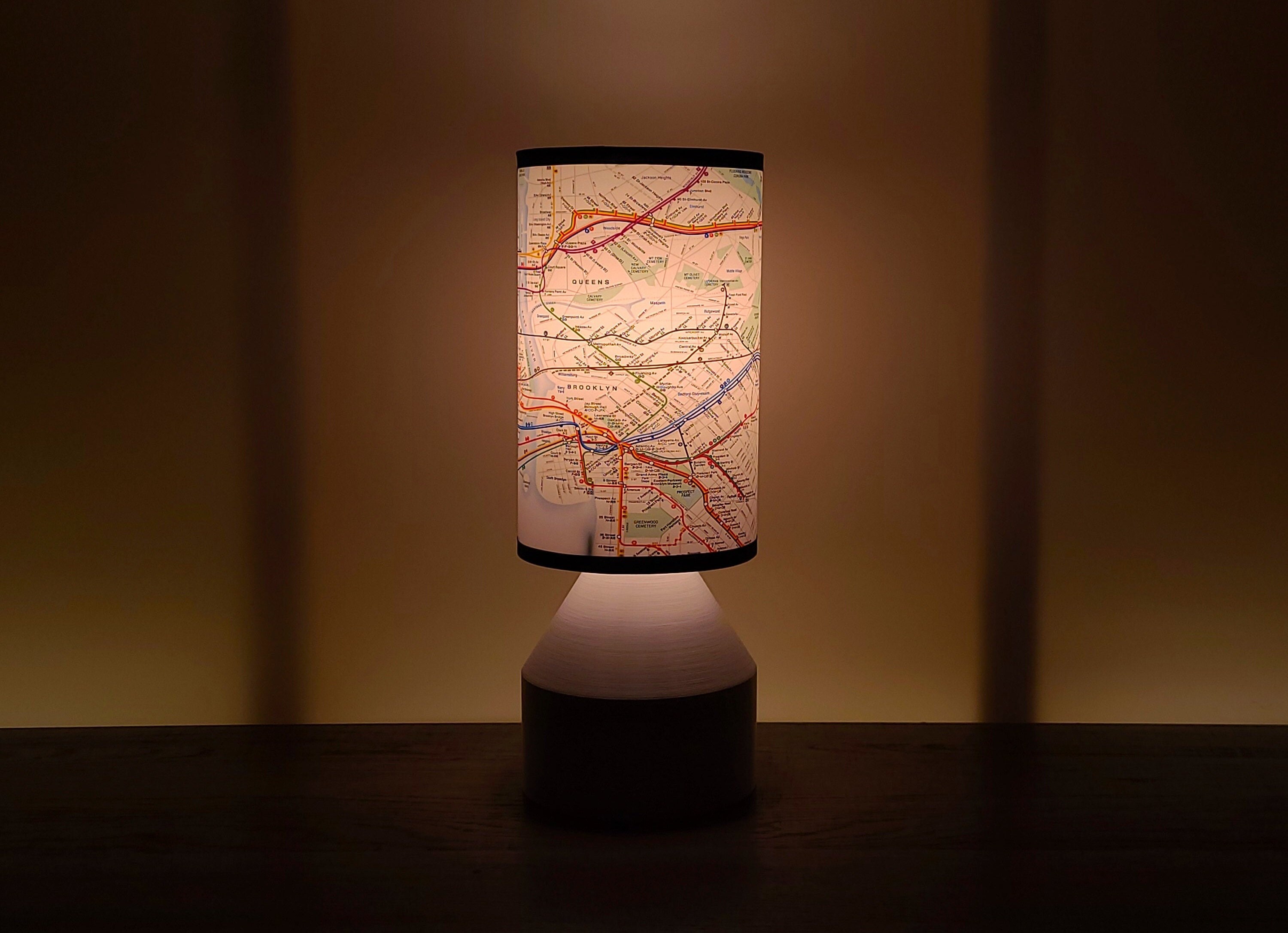 NYC Subway Map Lamp Perfect for Your Favorite Desk Lamp or - Etsy