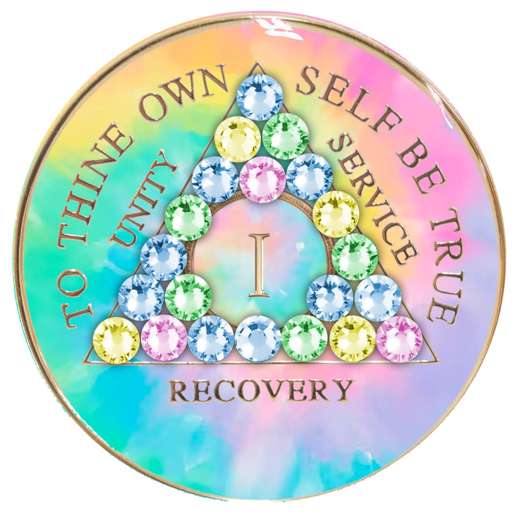 AA Chip | AA Medallion | AA Coin With Tie Dye Colors for a Psychic ...