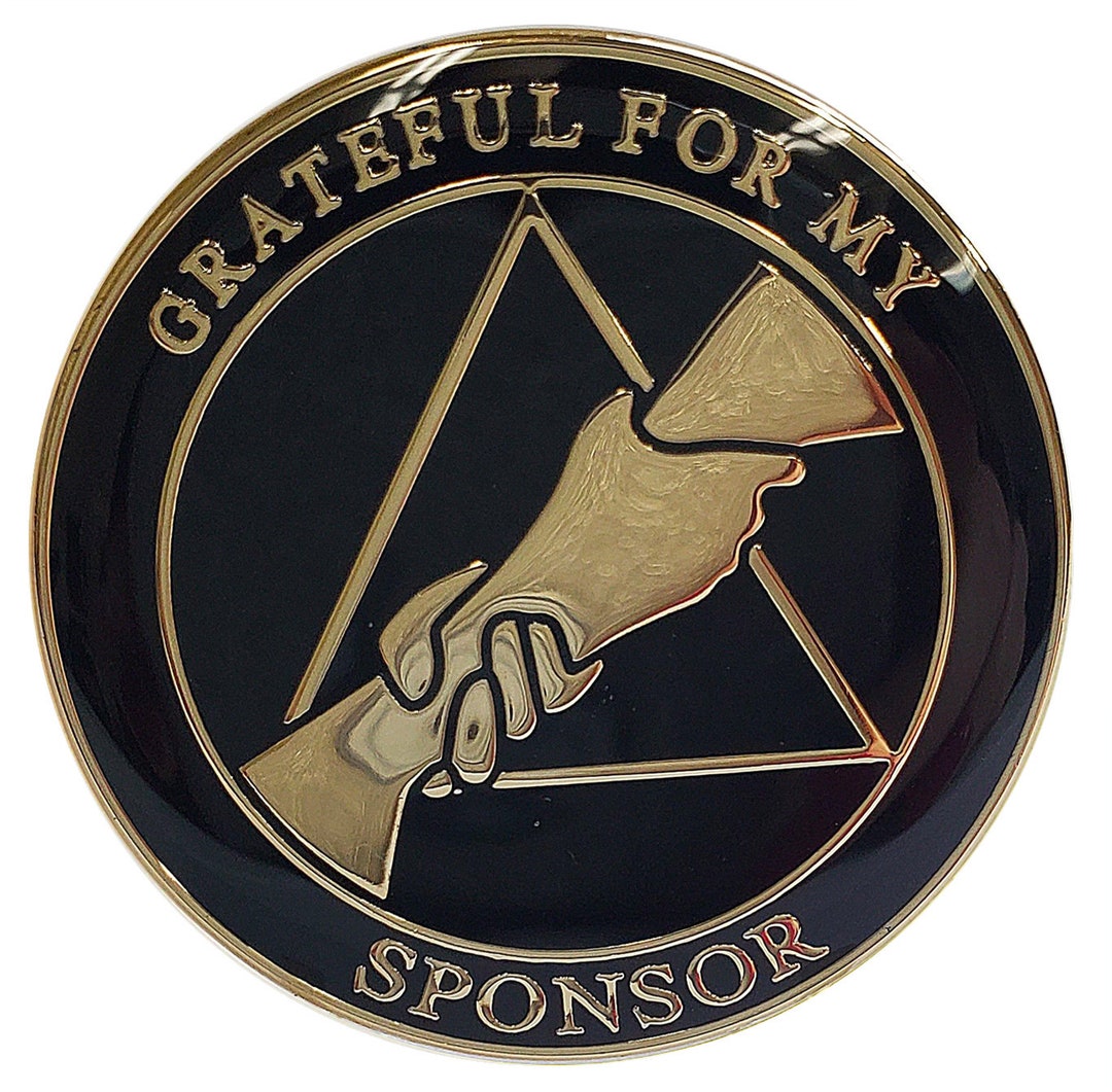 AA Sponsor Chip | AA Sponsor Coin | Black AA Chip With Gold Hands ...