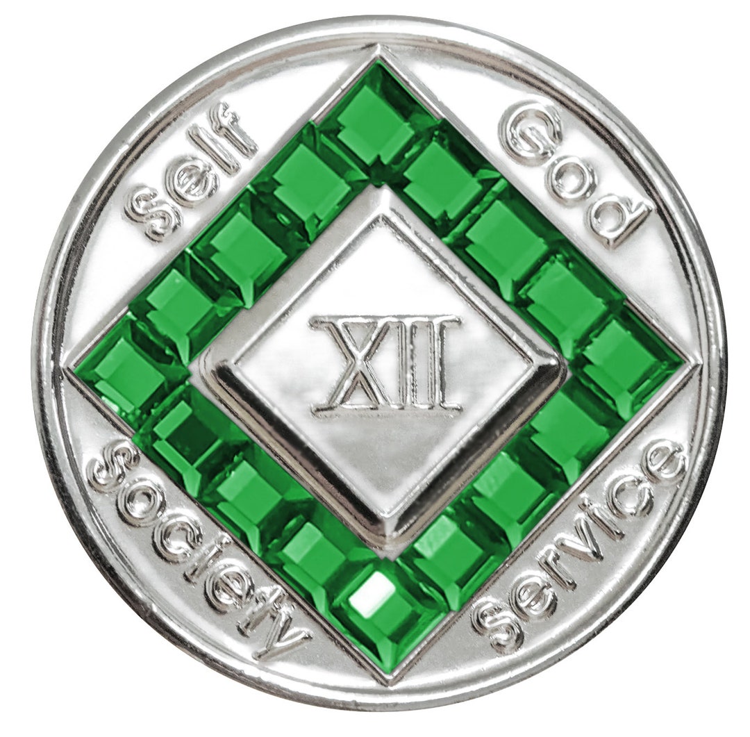 Clean Time Chip Narcotics Anonymous Diamond Shaped Crystal (emerald) - Etsy