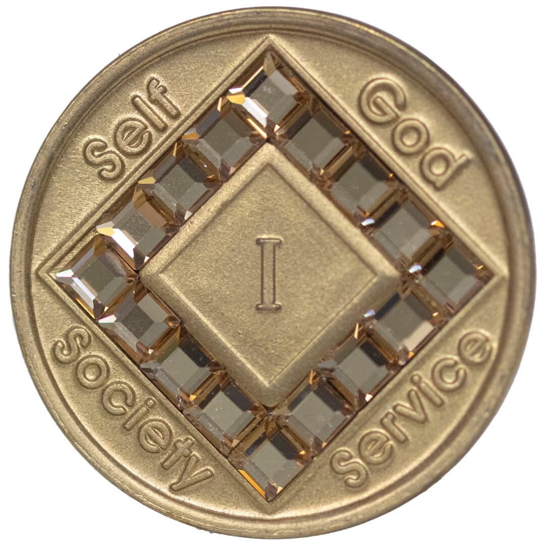 Clean Time Chip Narcotics Anonymous Bronze Crystalized Colorado Topaz ...