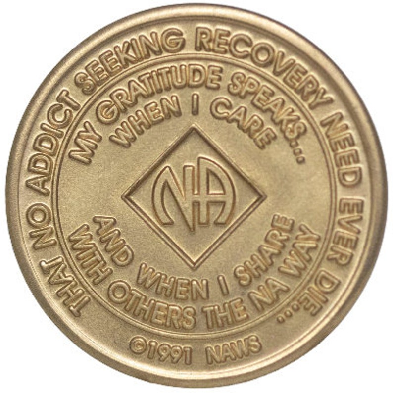 Clean Time Chip Narcotics Anonymous With Diamond Shaped Crystal (gold ...