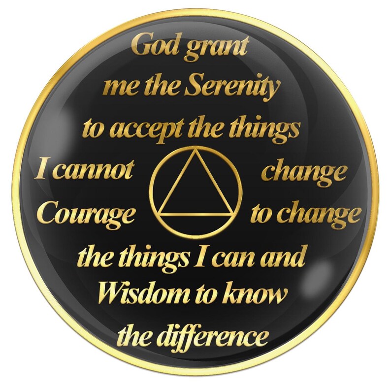 Flame AA Recovery Medallion | Gold-plated Sobriety Chip - Etsy