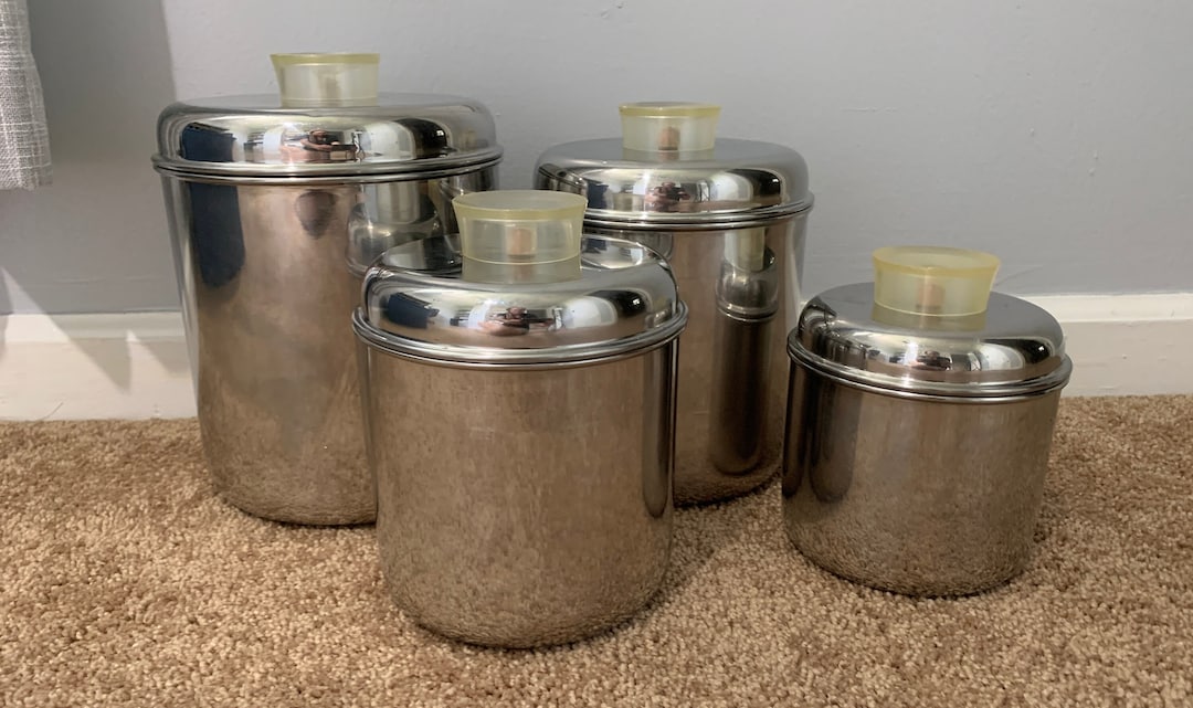 Vintage Canisters Revere Ware Stainless Steel Canisters Mid Century ...