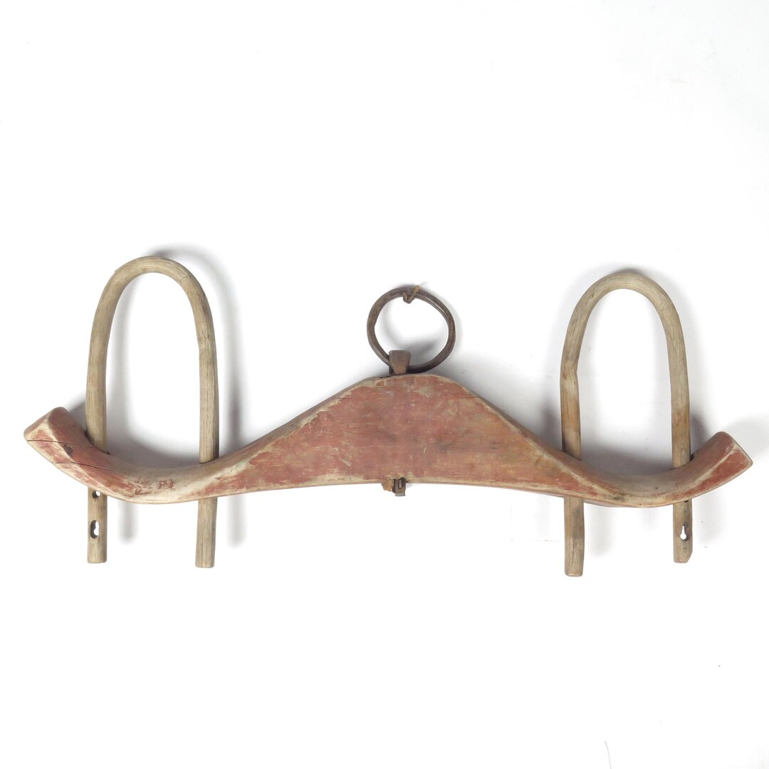 Antique Oxen Yoke Double Ox Wooden Forged Iron Farm Tool Western ...