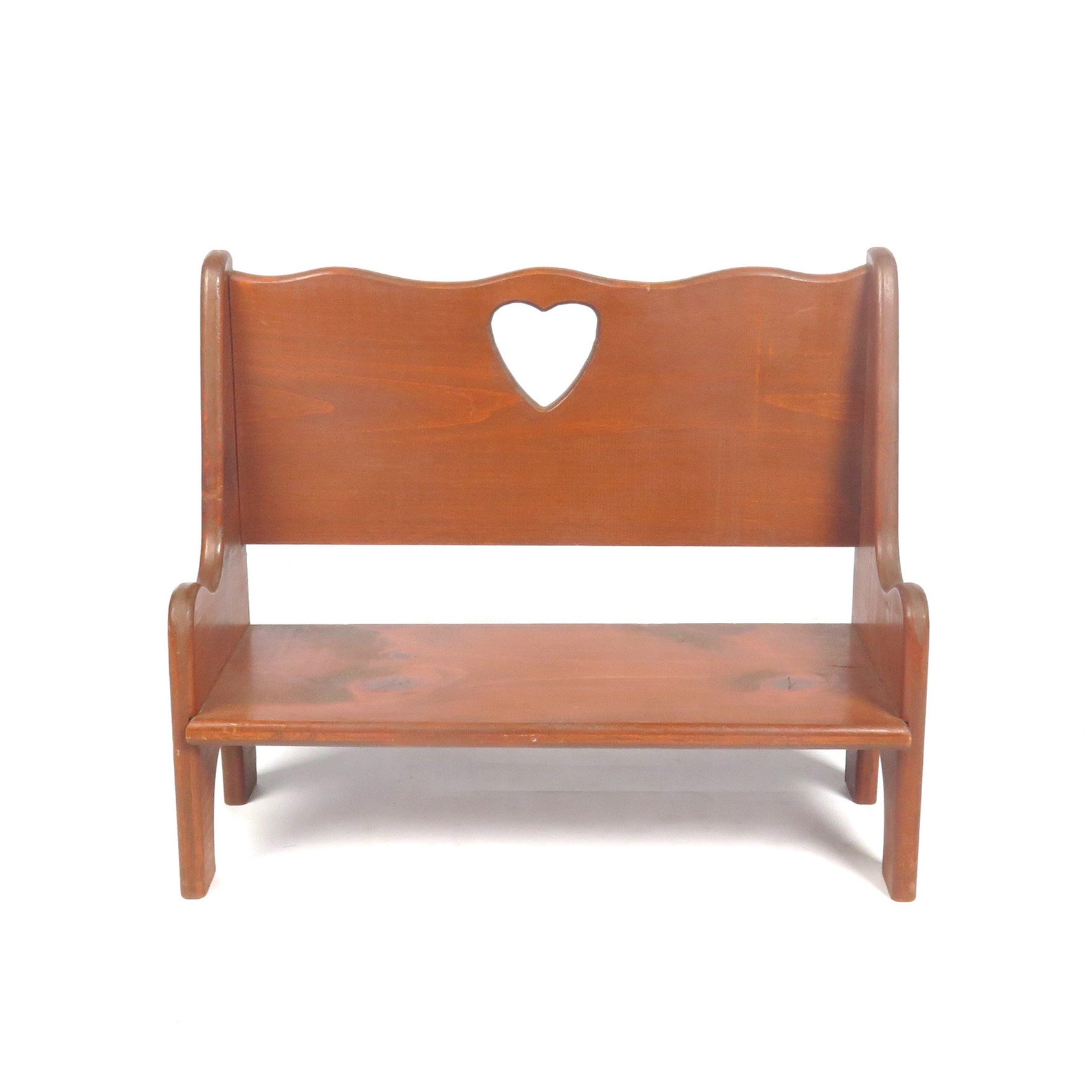 Small Wooden Doll Bench Heart Cutout - Etsy