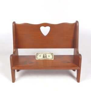 Small Wooden Doll Bench Heart Cutout - Etsy