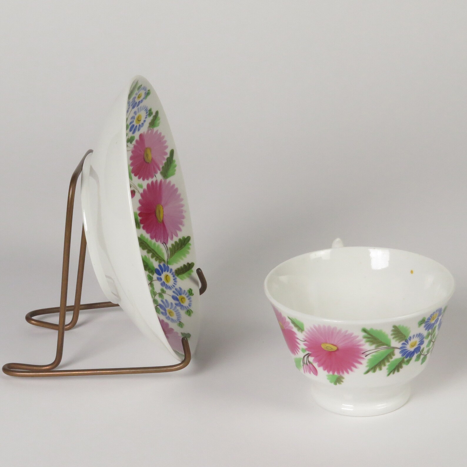 Antique Tea Cup Saucer Set 4 Soft Paste Porcelain - Etsy