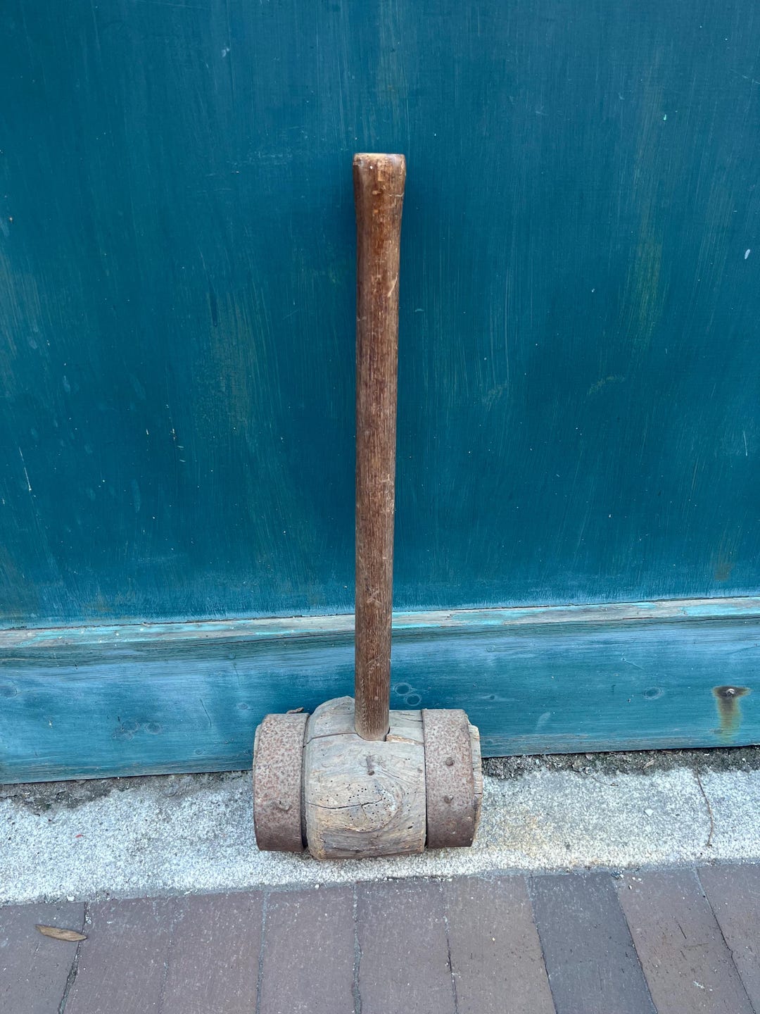 Antique Wooden Mallet Iron Bands Circus Style Strong Man Commander ...