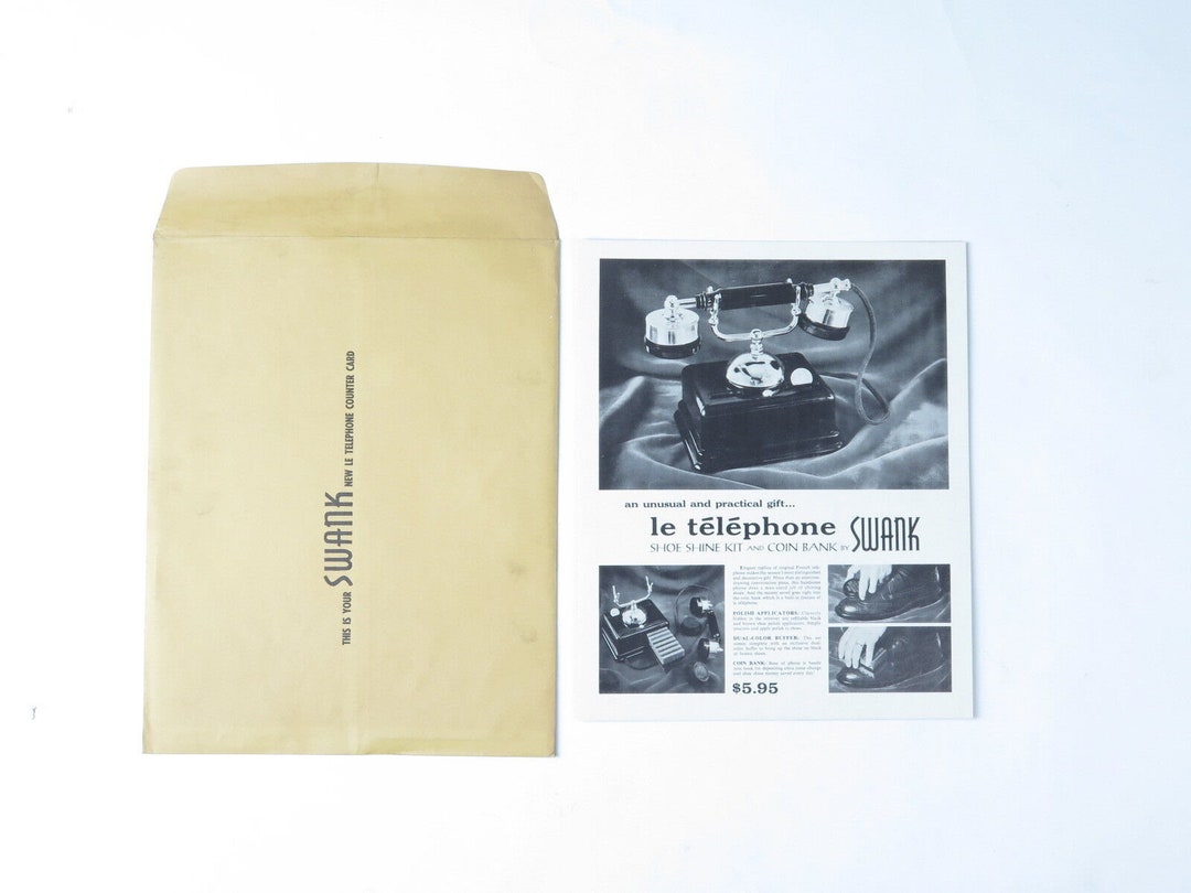 Swank Store Advertising Vintage Counter Card Shoe Shine Kit Coin Bank ...