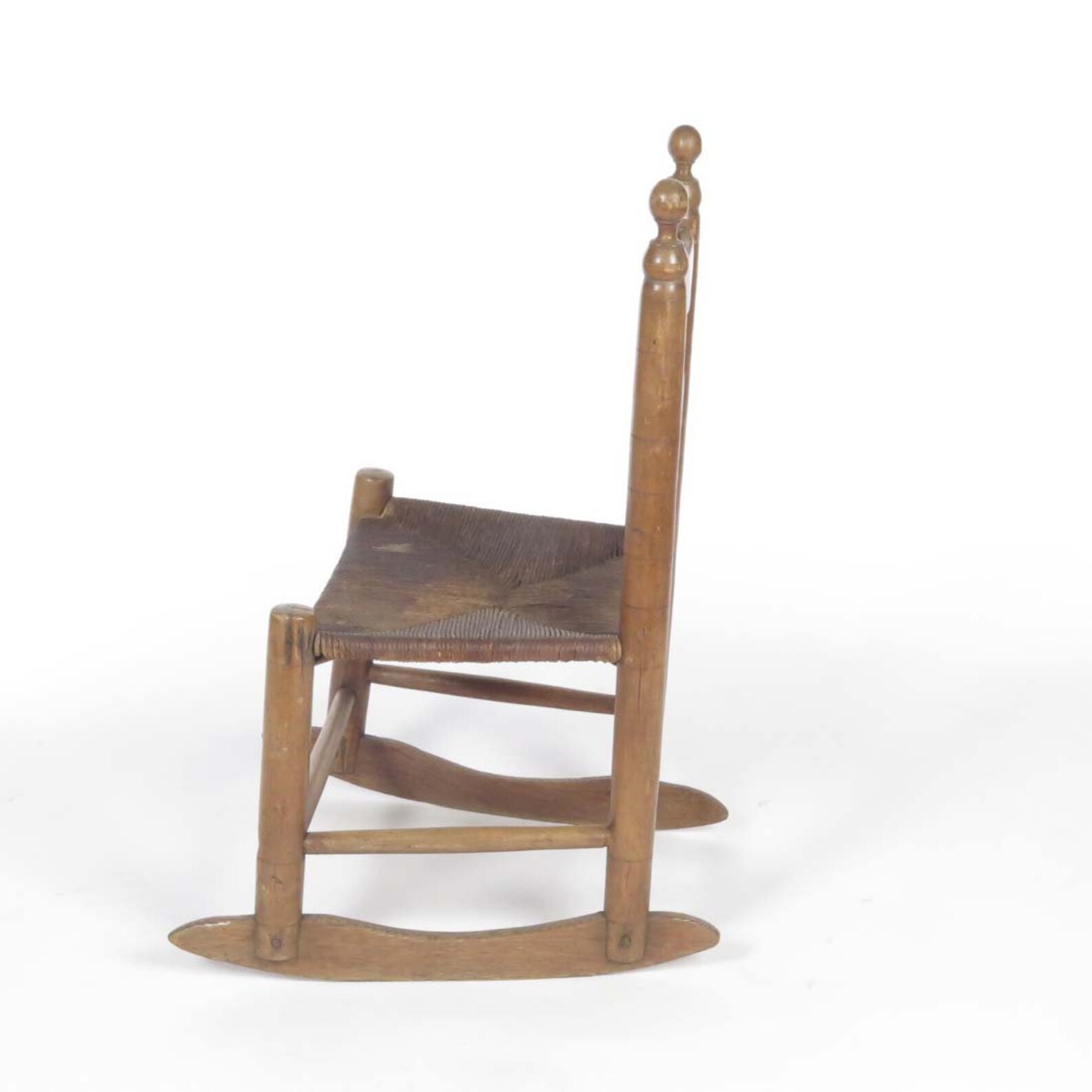 Antique Rocking Chair Rocker Ladder Back Rush Seat Primitive | Etsy