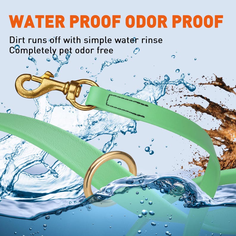 Biothane Dog Leash Solid Brass Hardware – Durable, Training, Waterproof ...