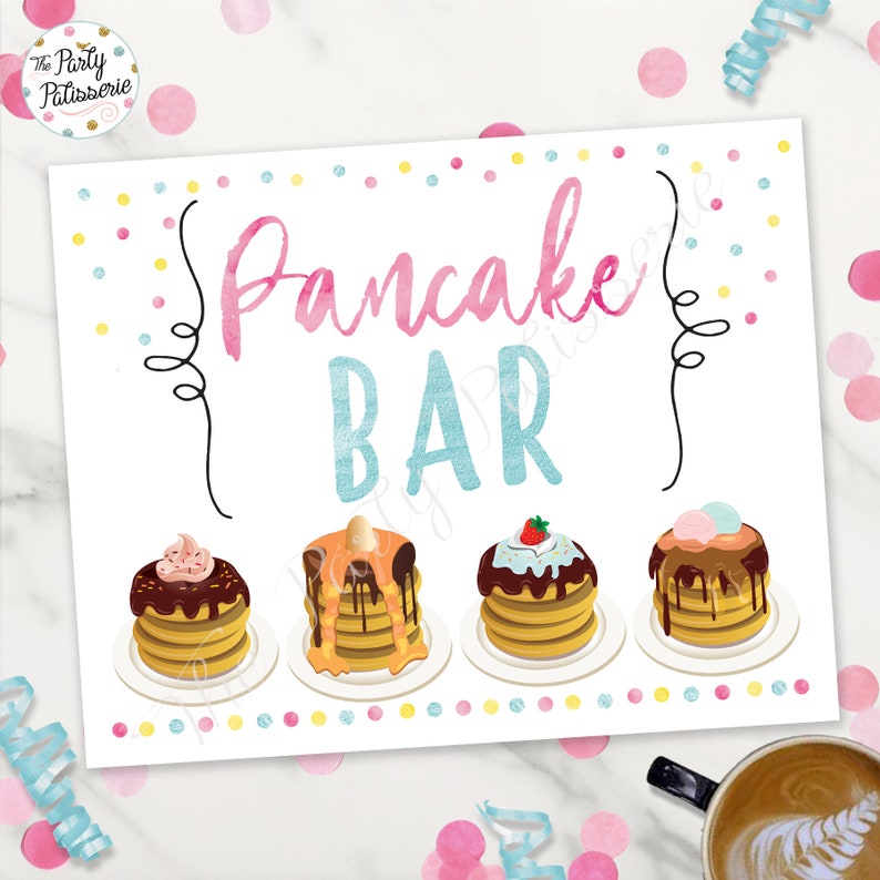 Pancake Bar Sign, Digital File, Printable, Pajama Party, Sleepover ...