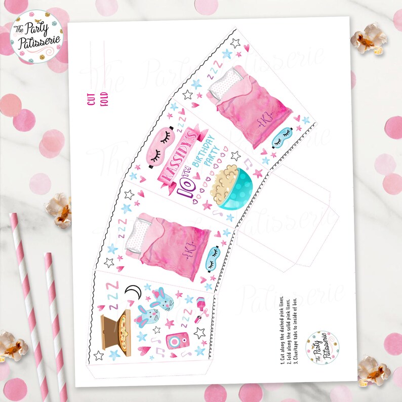 Printable Sleepover Party Treat Cup, Digital, Personalized, Sleepover ...