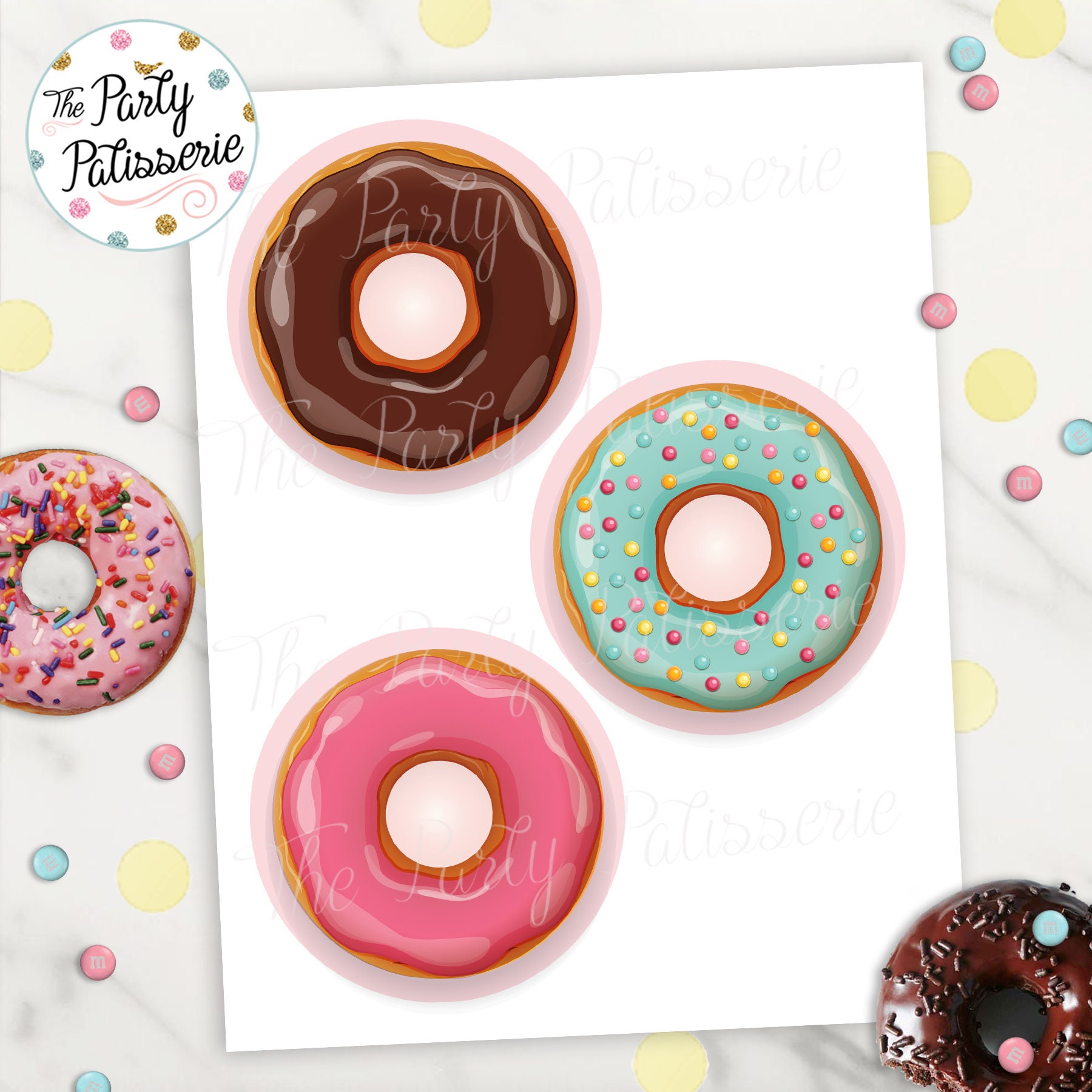 Donut Party Happy Birthday Banner / Instant Download / Digital File ...