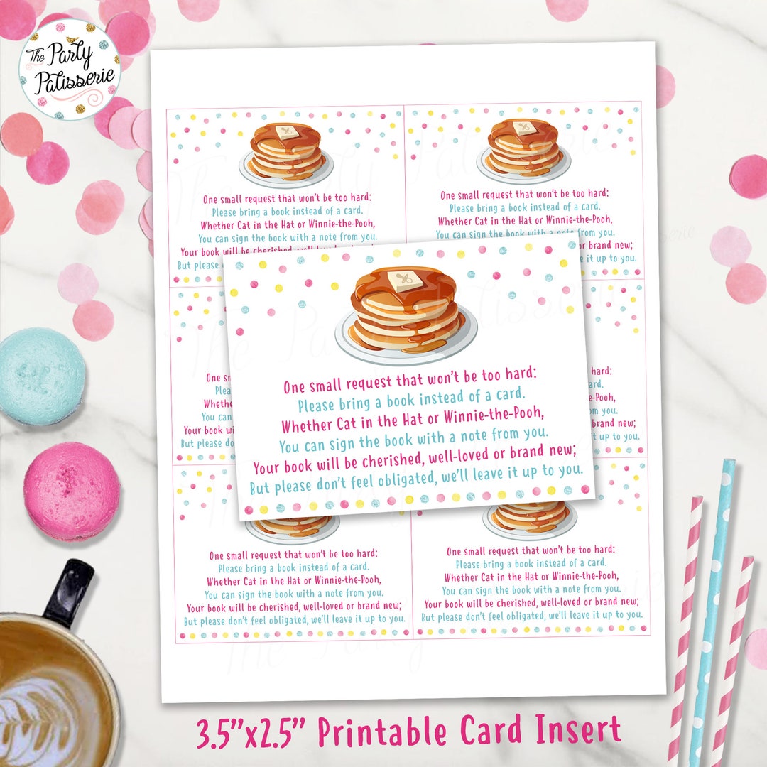 Printable Pancakes and Pajamas Shower Book Insert, Baby Shower Game ...