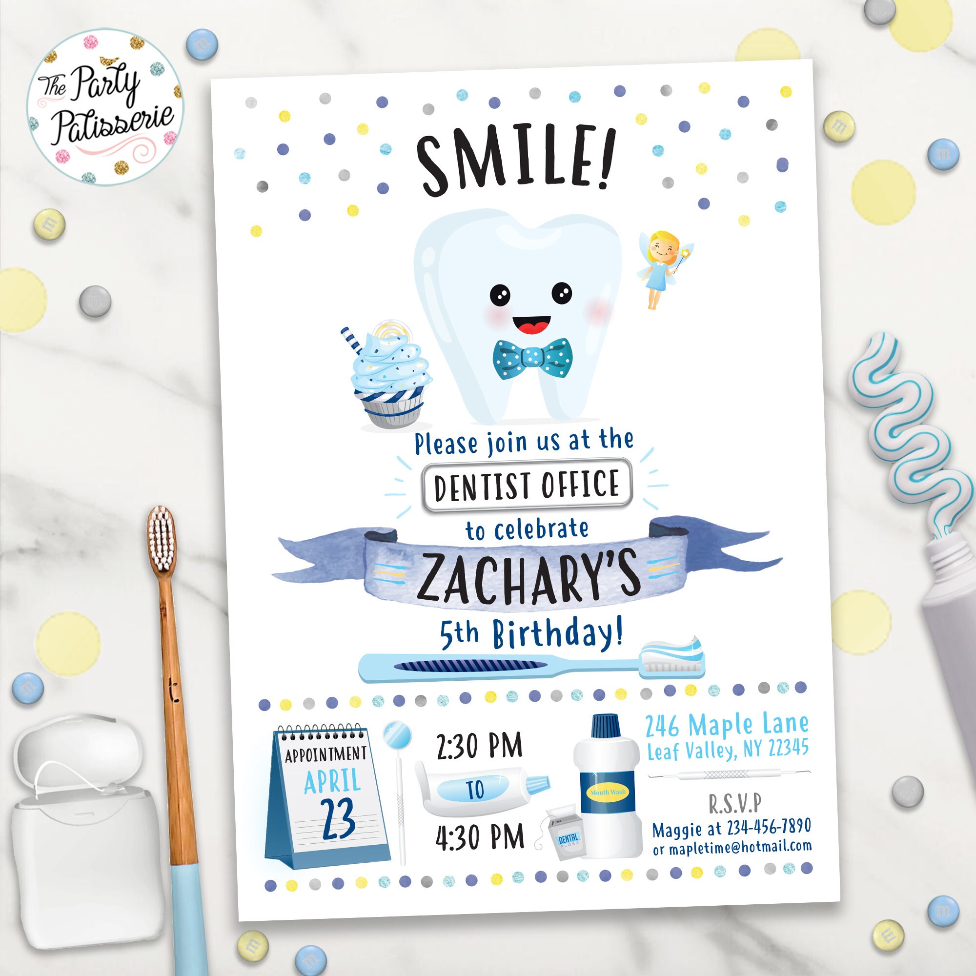 Dentist Party Birthday Invitation Tooth Party Tooth Fairy | Etsy