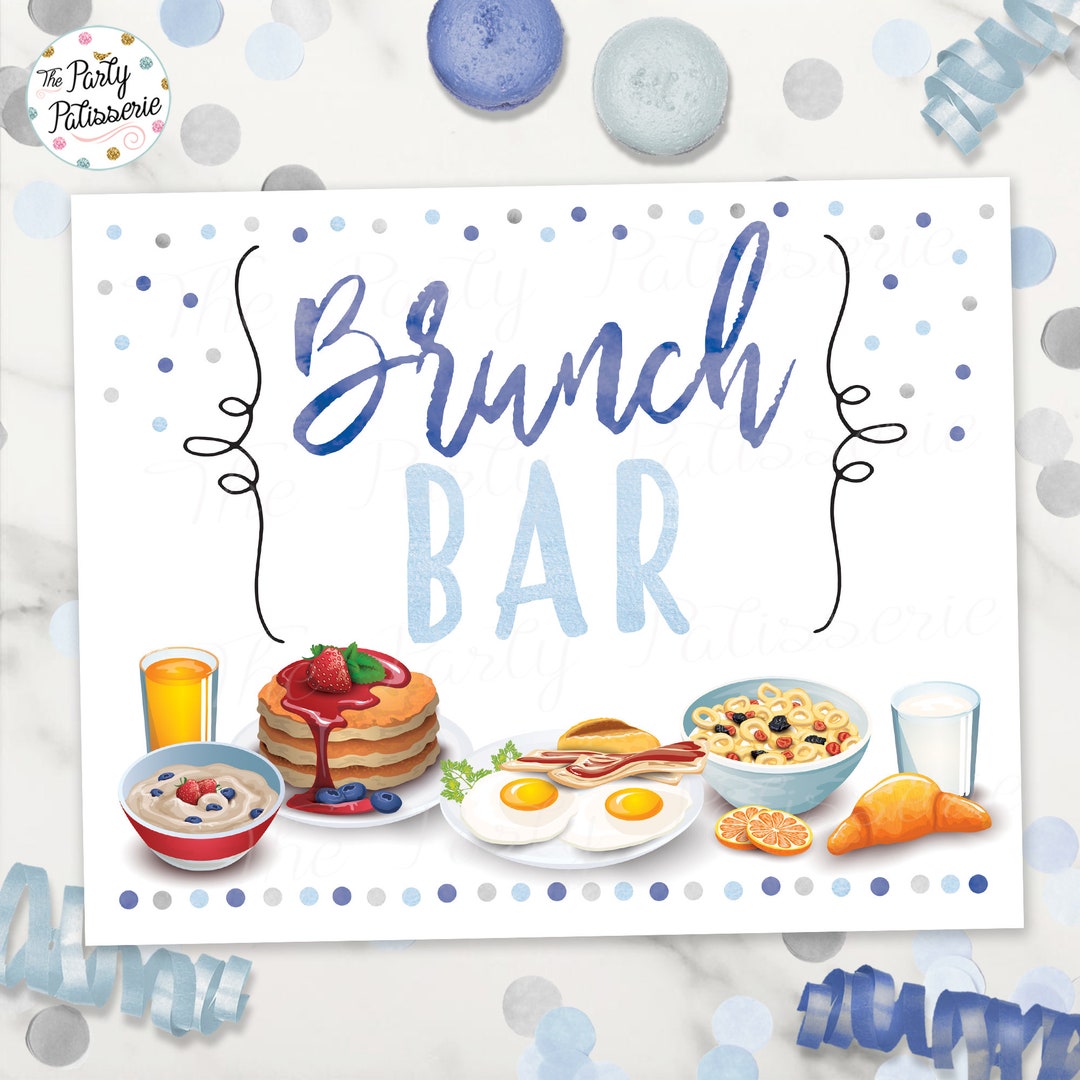 Boy Brunch Bar Sign, Digital File, Printable, Pajama Party, Pancakes ...