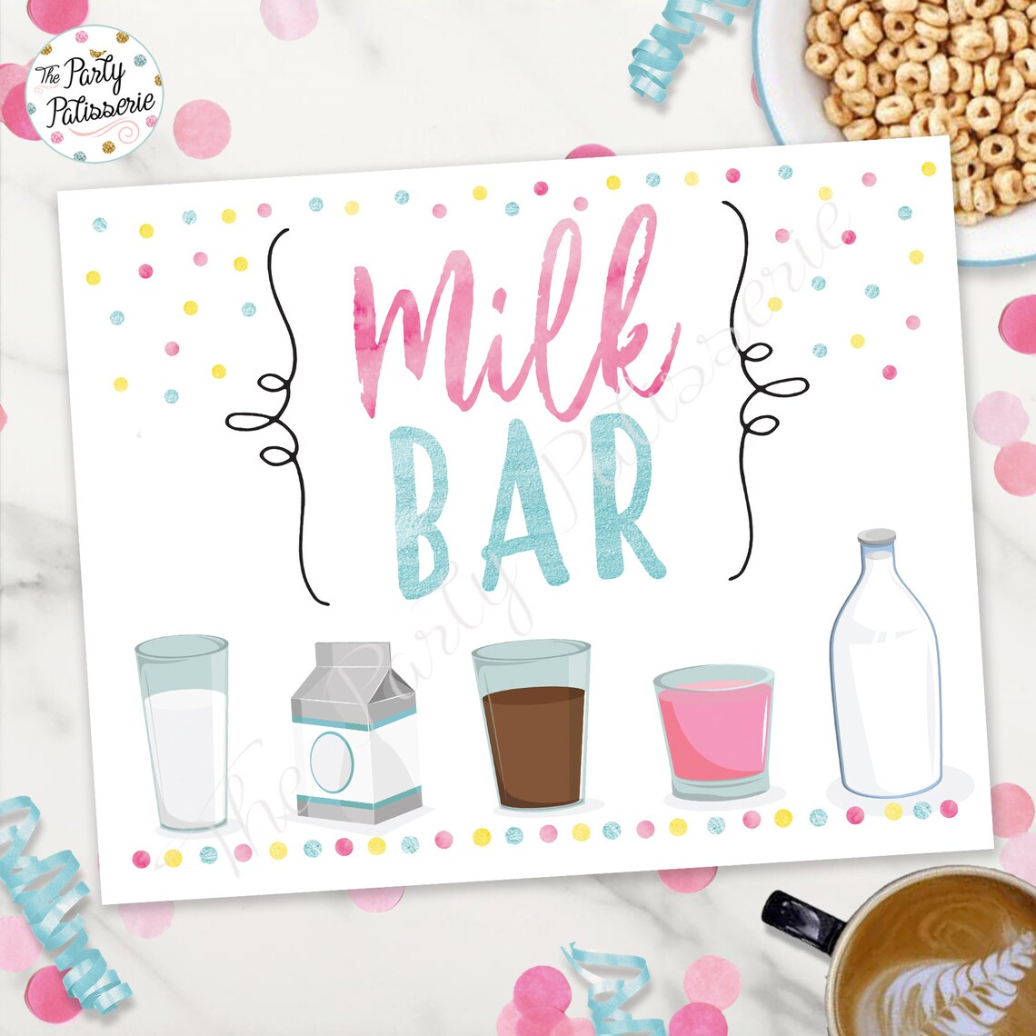 Milk Bar Sign, Digital File, Printable, Custom, Pajama Party, Sleepover ...