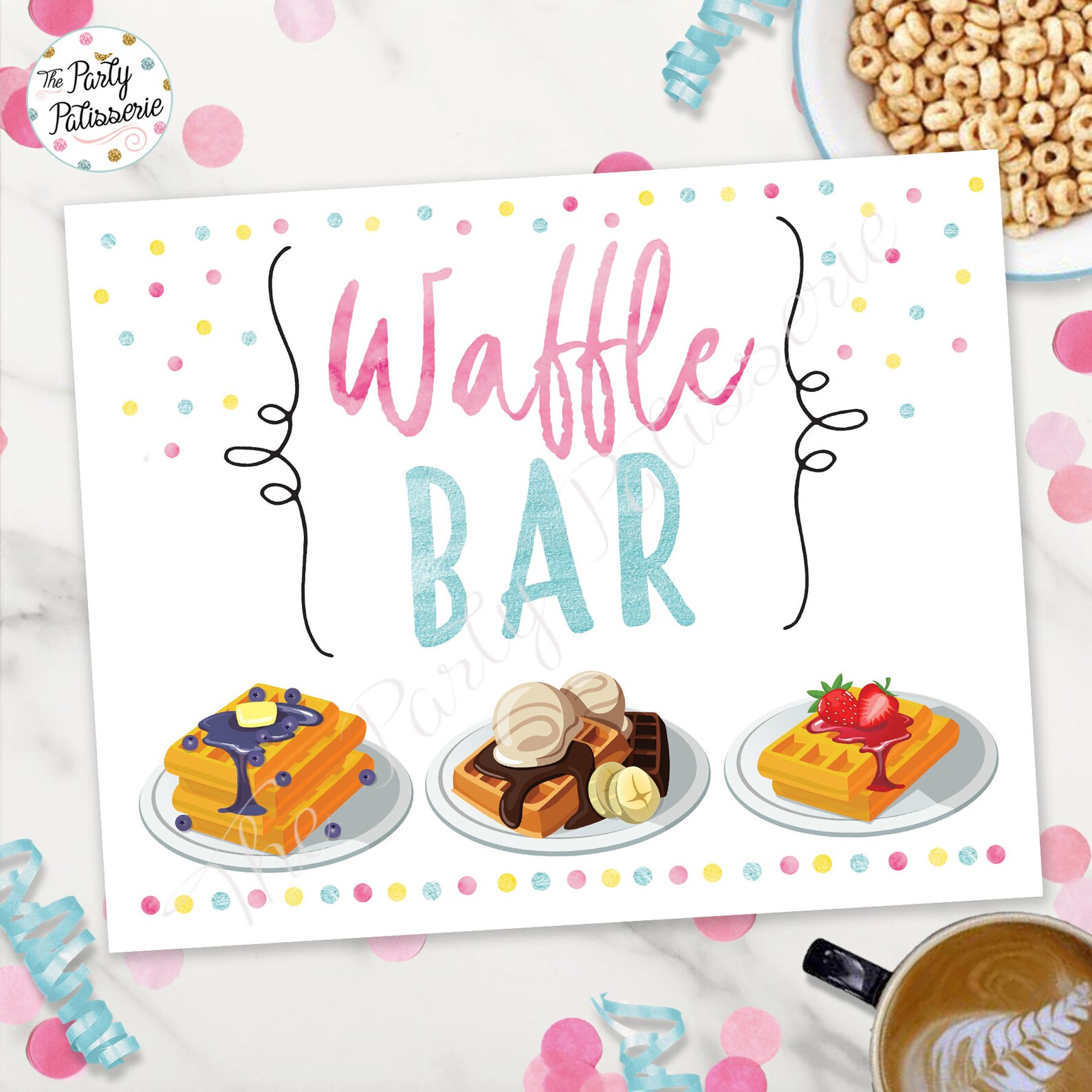 Waffle Bar Sign Pancakes and Pajamas Digital File - Etsy