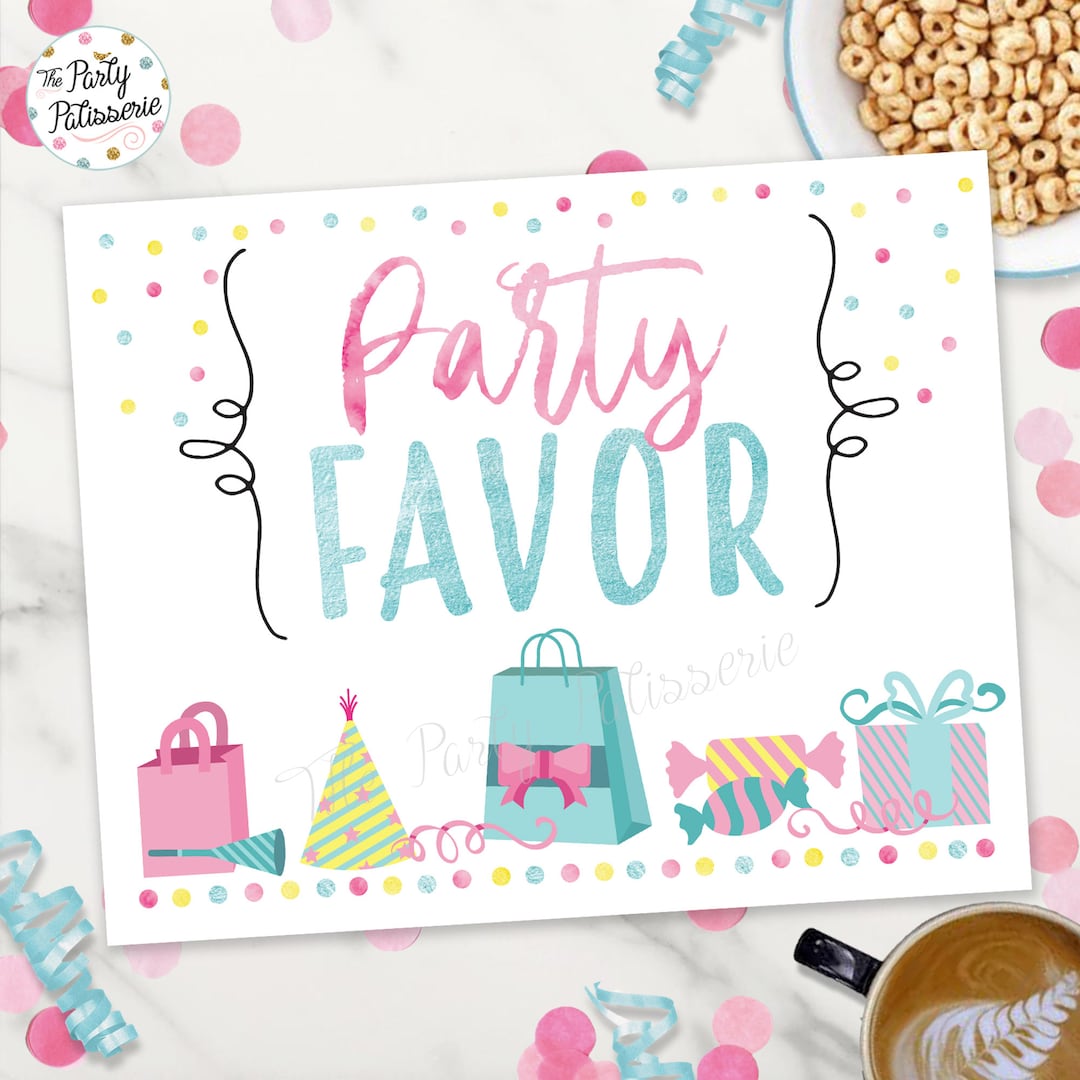 Party Favor Sign, Favour Sign, Digital File, Printable, Pajama Party ...