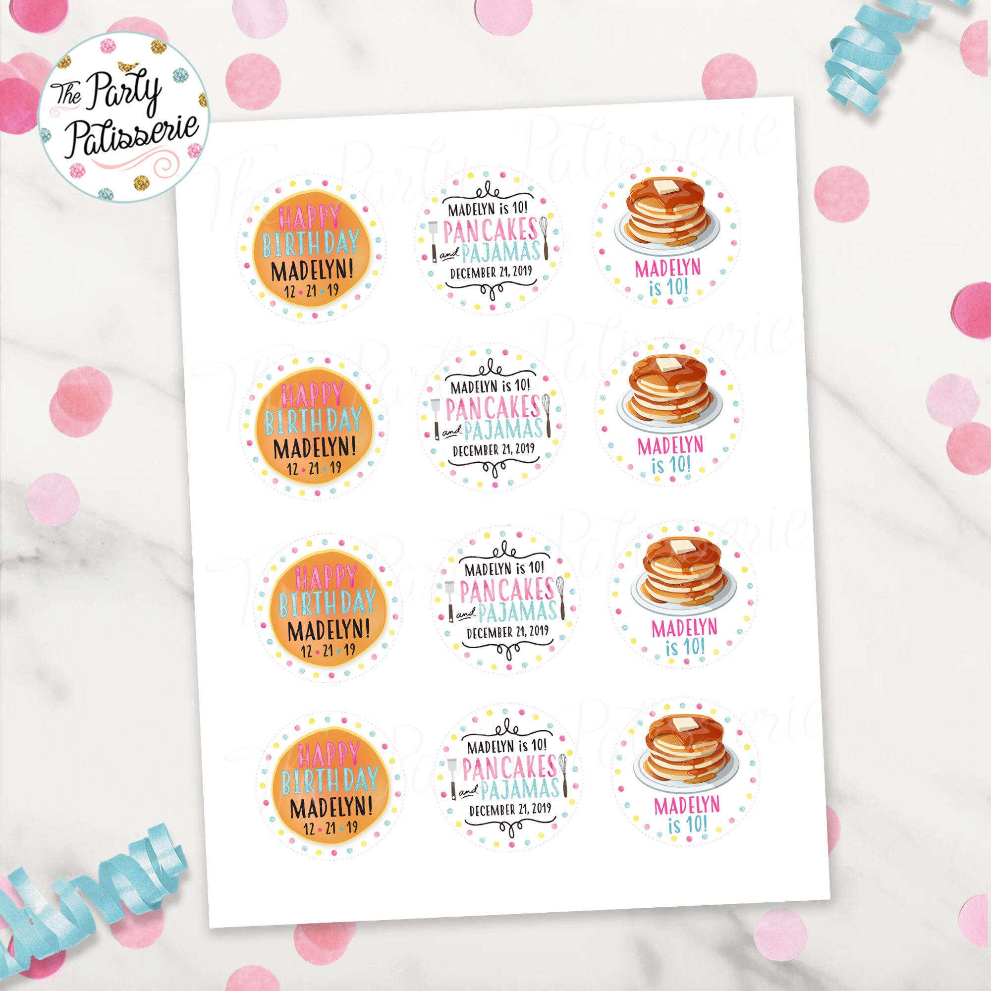 PERSONALIZED Pancakes and Pajamas Cupcake Circles Pancake | Etsy Canada