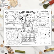 Printable Hamster Coloring Placemat, Pet, Personalized, Digital File ...