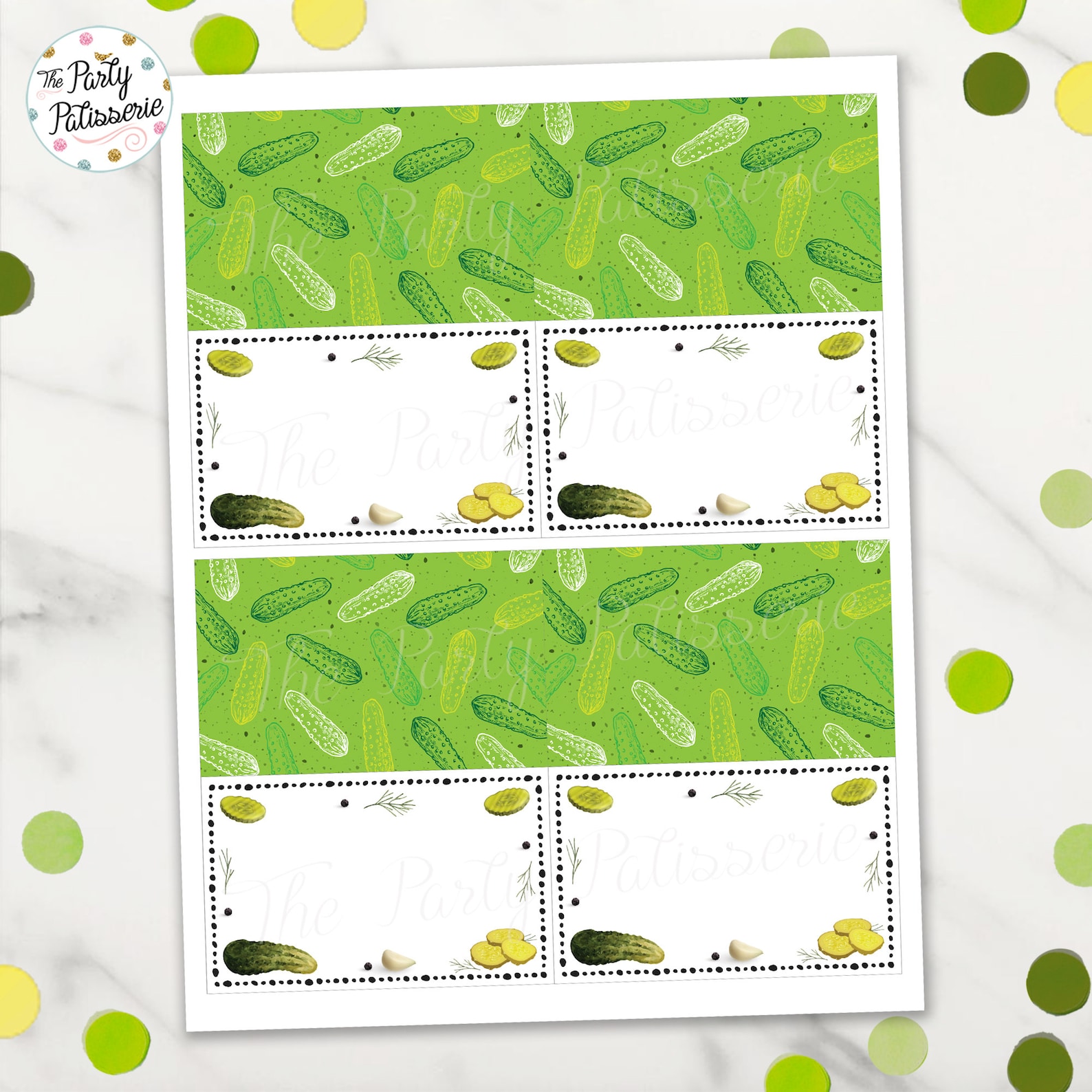 Printable Pickle Party Tent Cards Pickle Birthday Party - Etsy