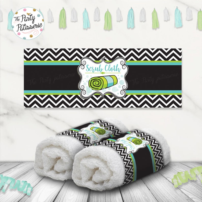 Spa Birthday Party Wash Cloth Labels Scrub Cloth Labels Spa - Etsy