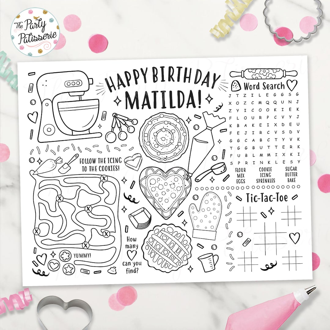 Printable Cookie Decorating Coloring Page, Personalized, Cookie ...