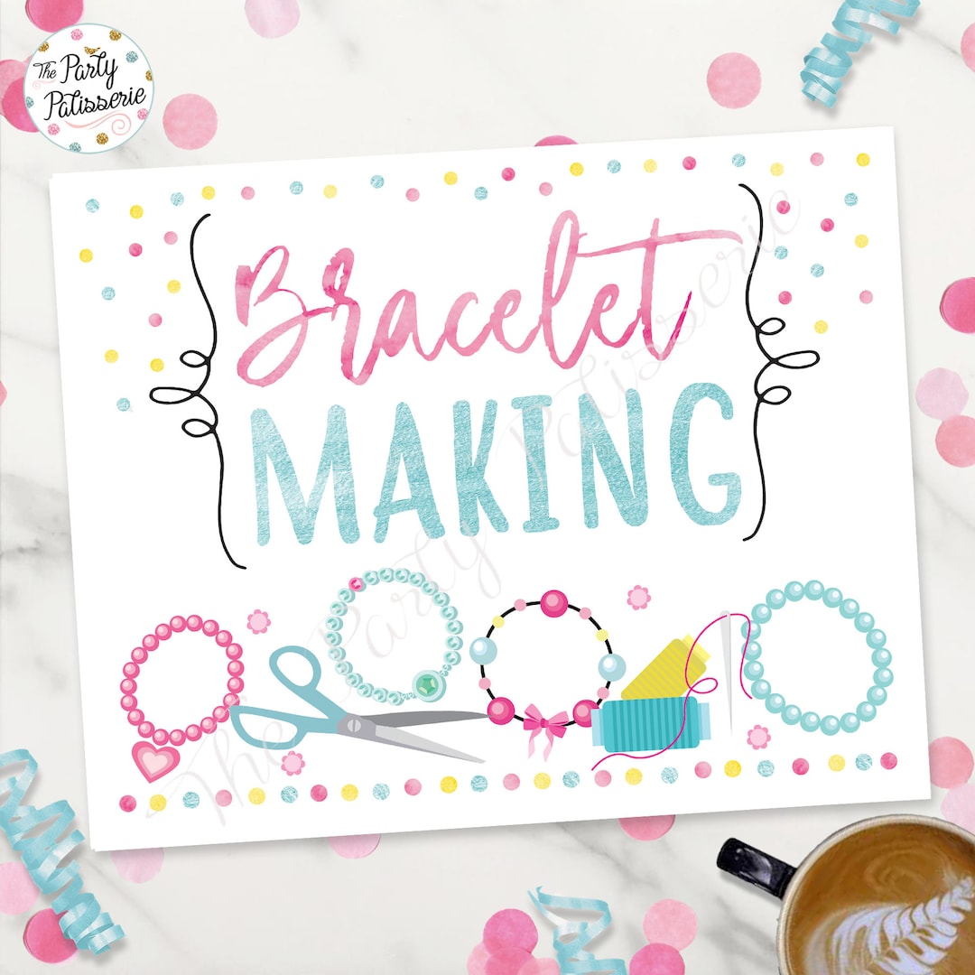 Bracelet Making Sign / Craft Station / Digital File / Printable / PJ ...
