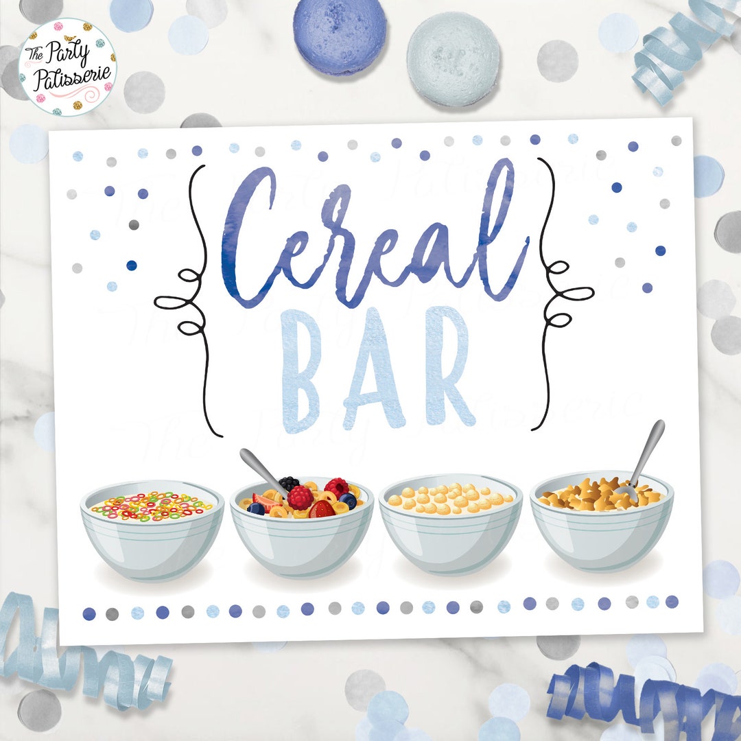 Cereal Bar Sign Printable, Breakfast Sign, Buffet Sign, Digital File ...