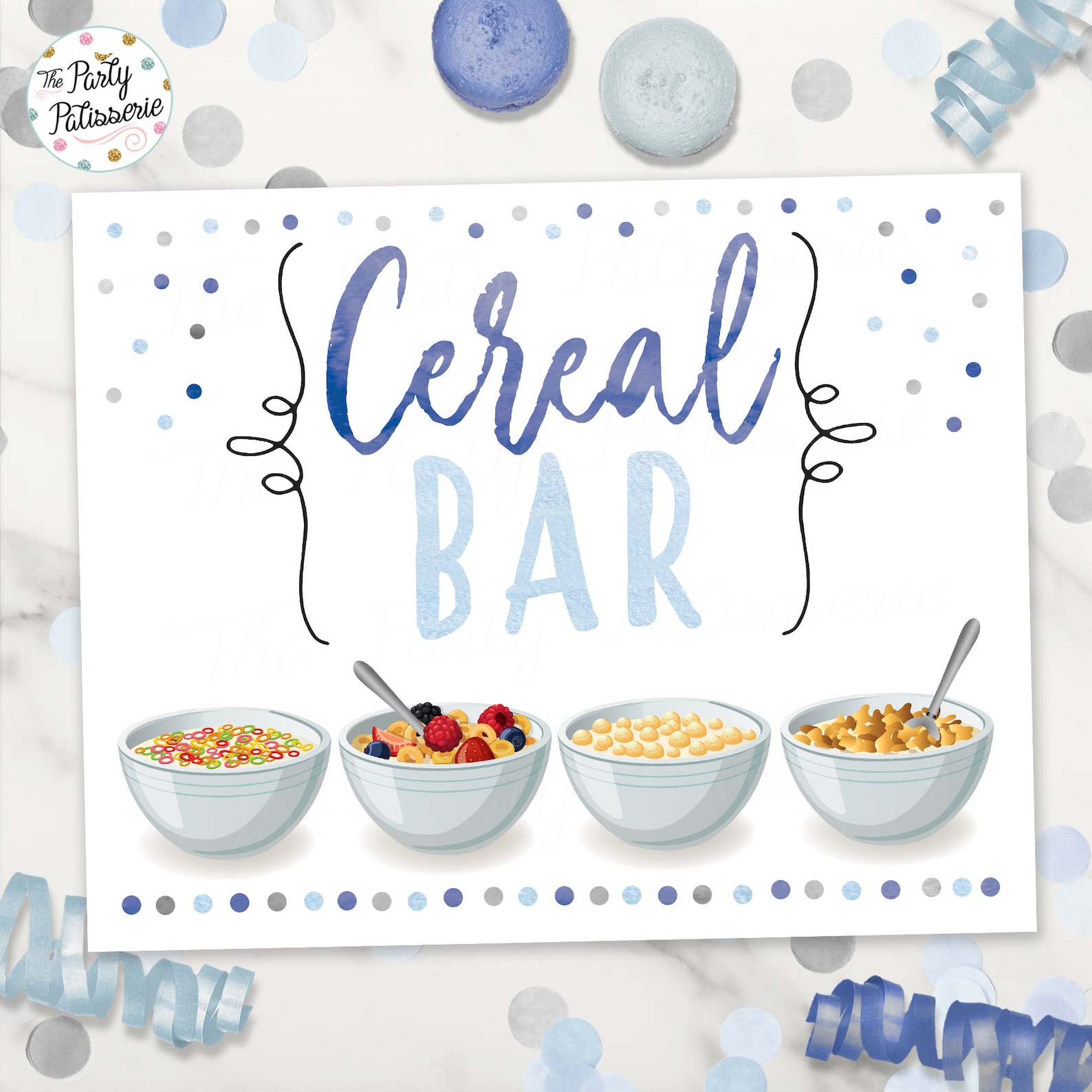 Cereal Bar Sign Printable, Breakfast Sign, Buffet Sign, Digital File ...