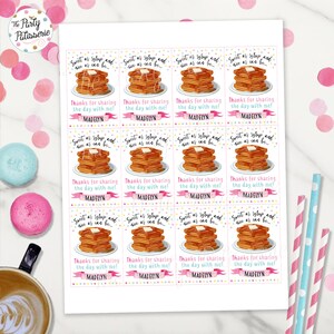 Waffles and Pajamas Favor Tag, 2" X 3", Personalized Thank You Tag ...