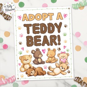 Printable Teddy Bear Adoption Certificate and Sign - Etsy