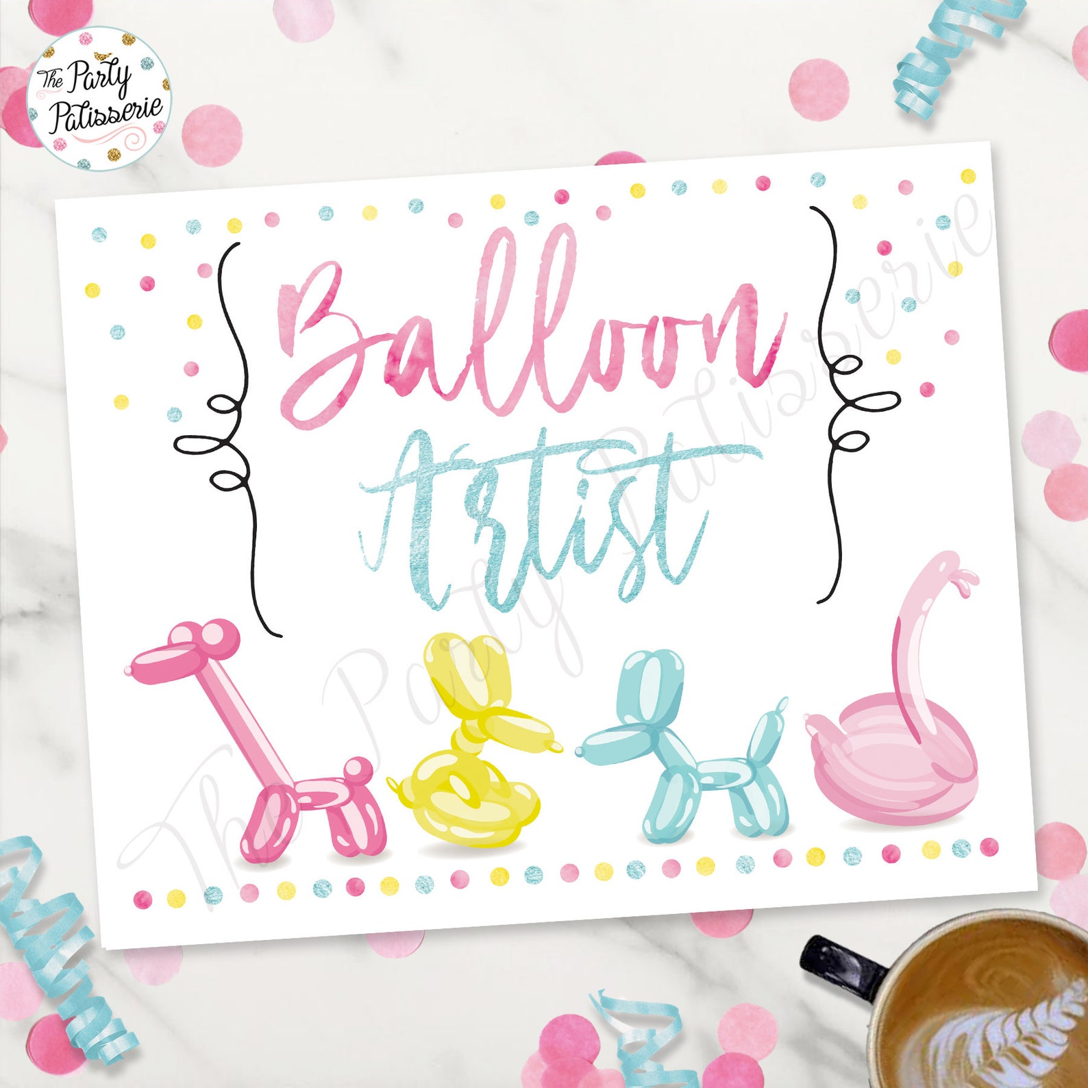 Balloon Artist Sign / Digital File / Printable / Custom / | Etsy