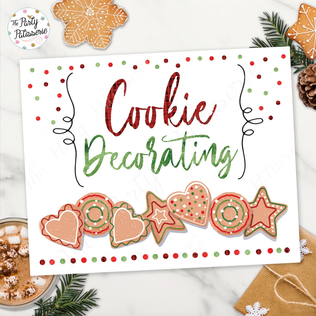 Christmas Cookie Decorating Sign, Digital File, Printable, Pajama Party ...