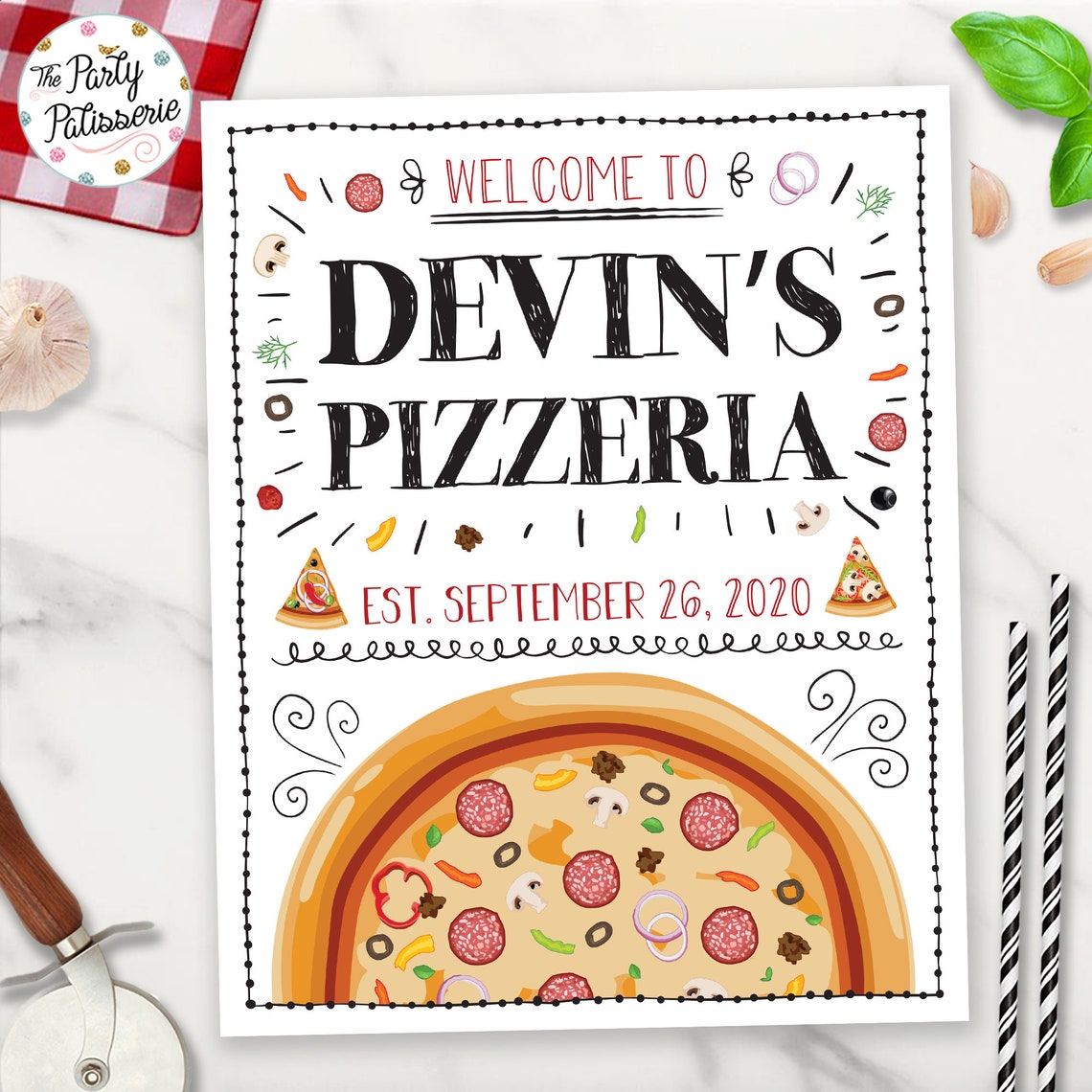 Pizza Party Welcome Sign Pizzeria Sign Pizza Birthday - Etsy