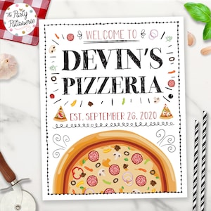 Pizza Party Welcome Sign, Pizzeria Sign, Pizza Birthday, Printable ...