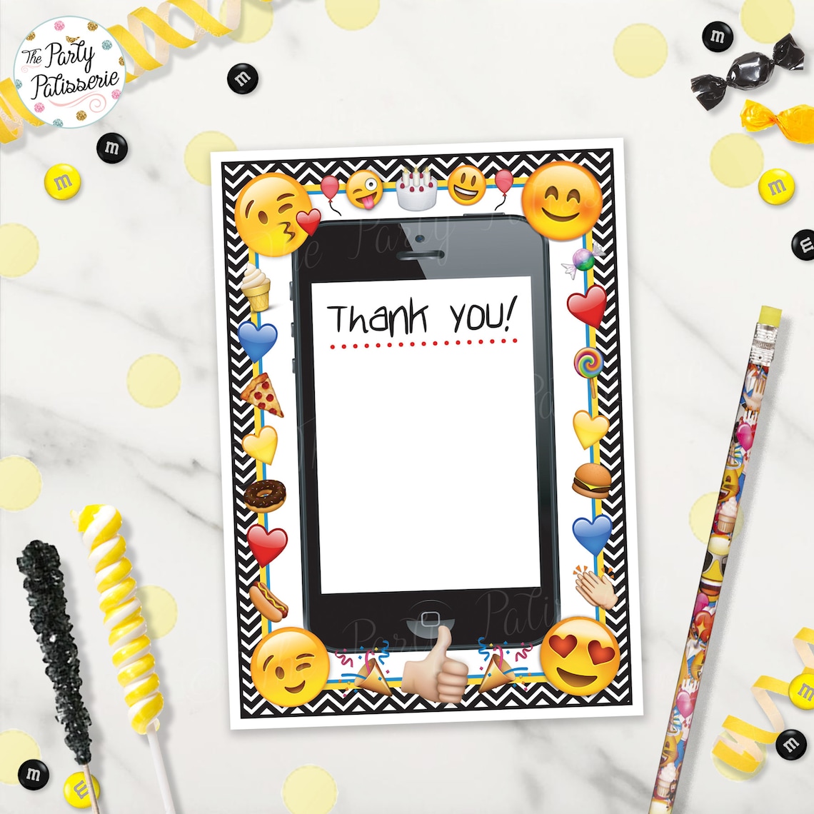 EMOJI Thank You Cards Emoji Thank You Note Emoji Birthday - Etsy Canada